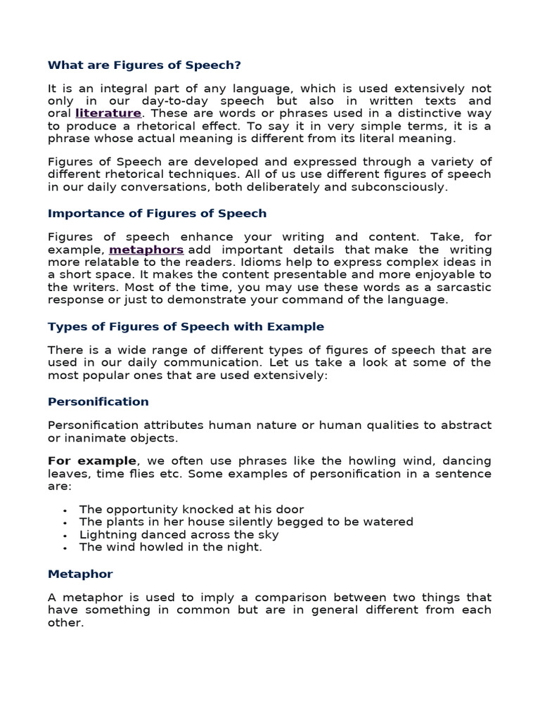 What Are Figures of Speech | PDF | Linguistics | Rhetorical Techniques