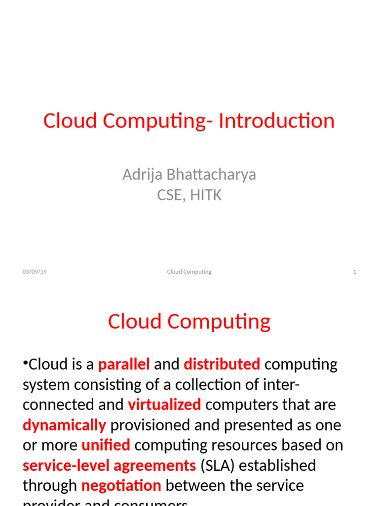Cloud Computing - Basics Part 1 | PDF | Cloud Computing | Software As A Service
