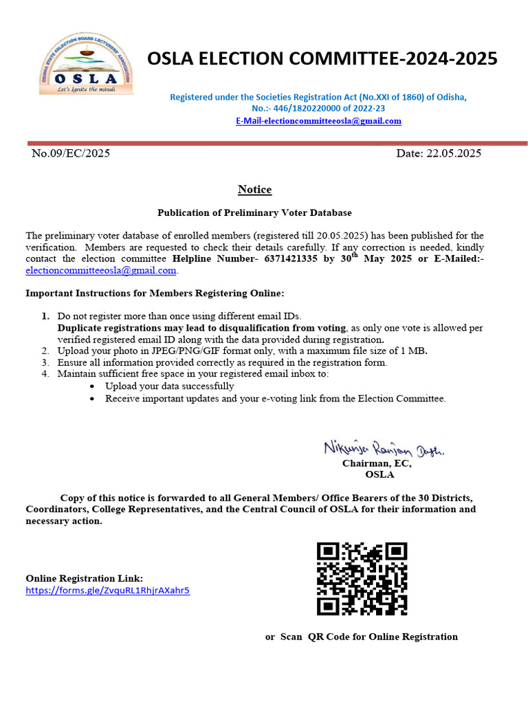 Update Voter Database-OSLA | PDF