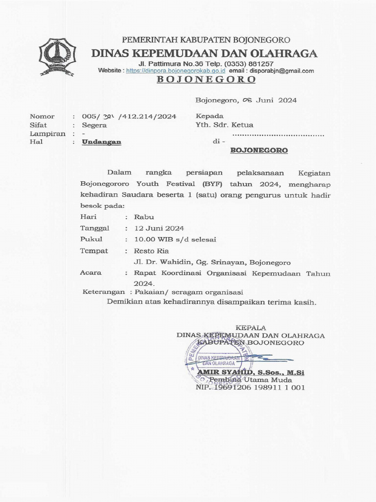 Undangan Rakor OKP 2024 | PDF