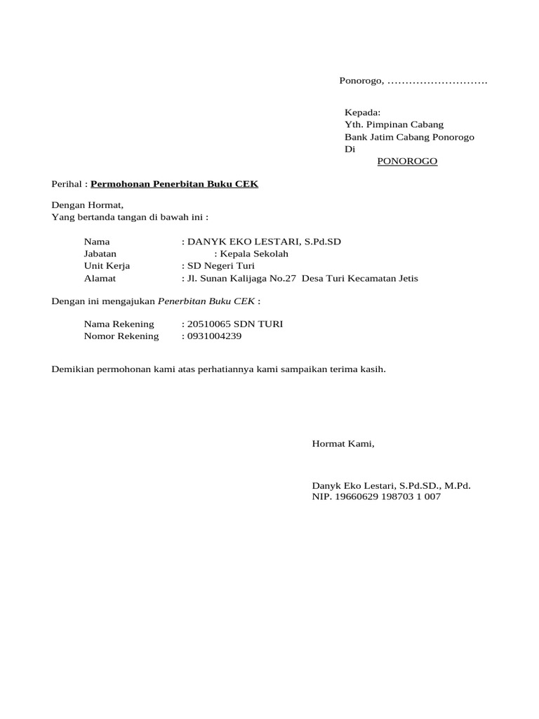 Permohonan Cek | PDF