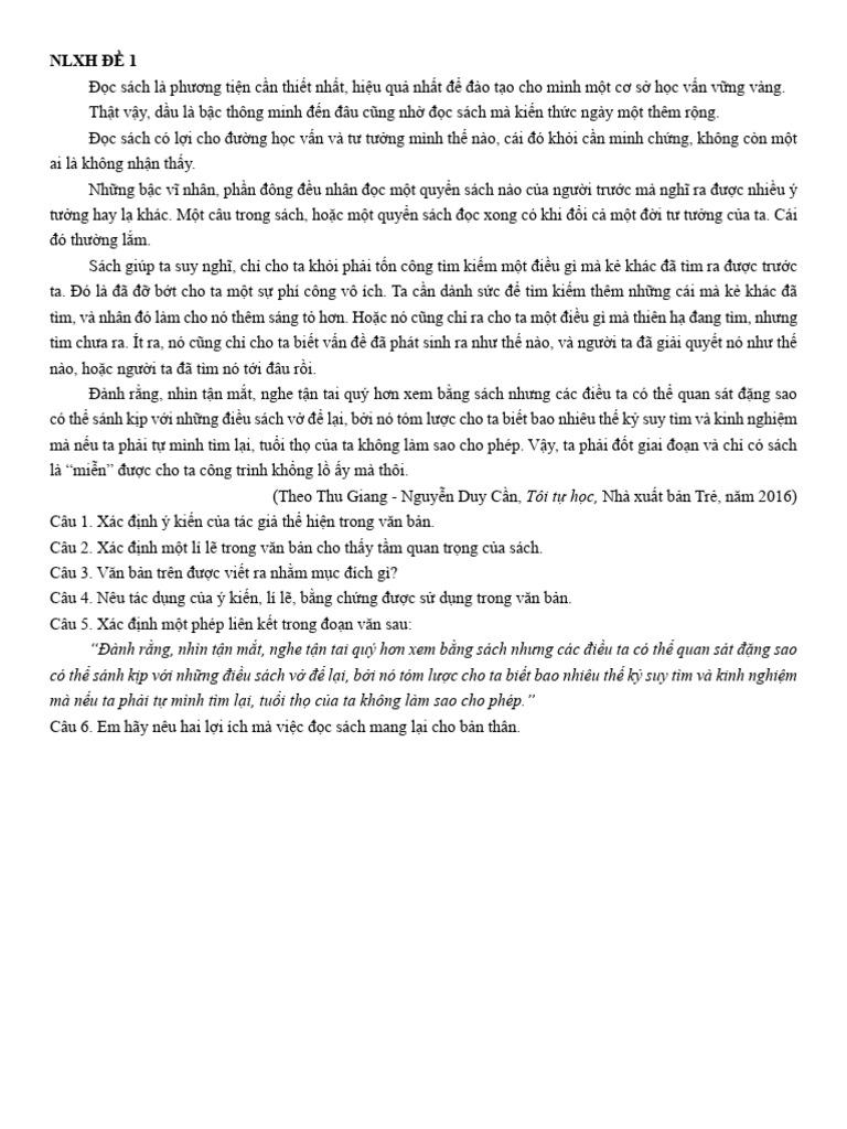 Đề Ôn Thi HKII Văn 7 | PDF