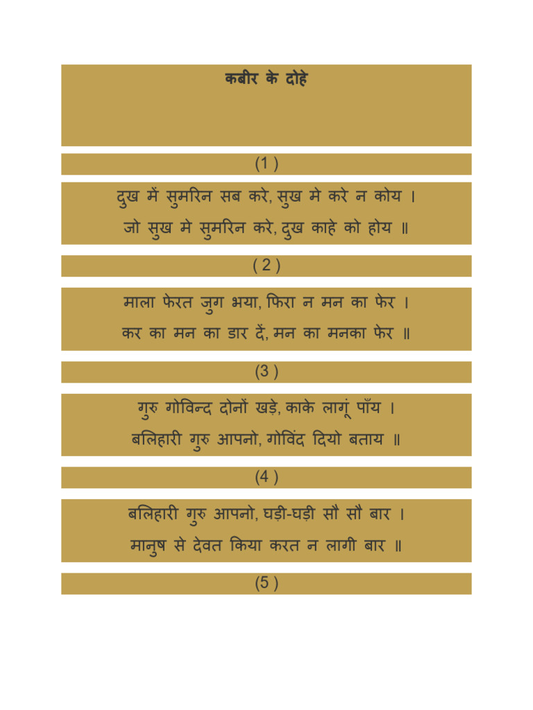 Kabir Ke Dohe | PDF