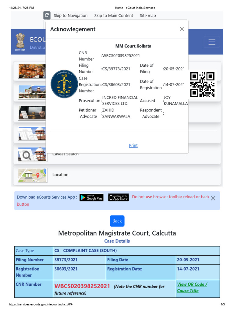 Home - ECourt India Services | PDF