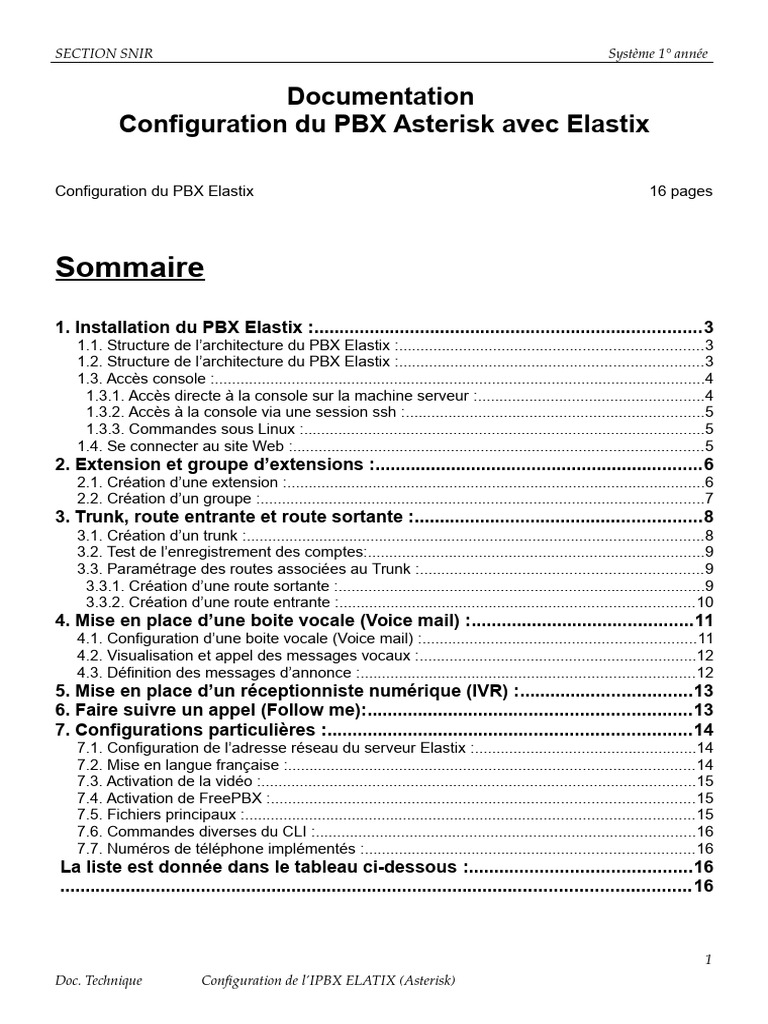 Configuration du PBX Elastix Asterisk | PDF | Serveur vocal interactif ...