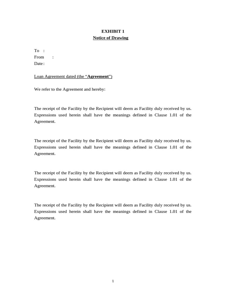 Drawdown Notice v1 | PDF