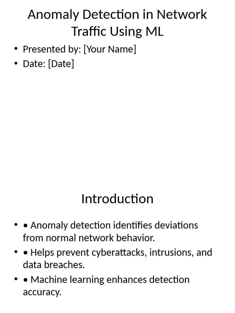 Anomaly Detection Network Traffic ML | PDF