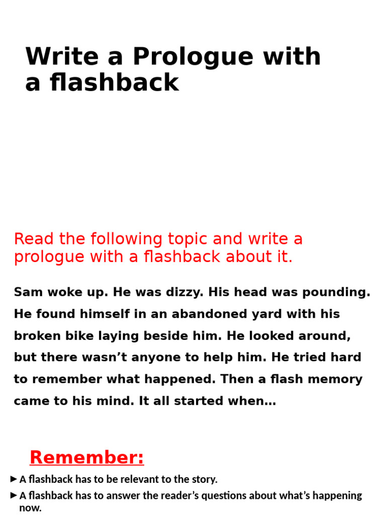 Prologue with Flashback Writing Guide | PDF