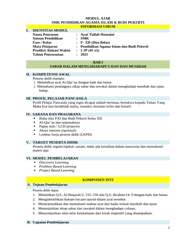 Modul Ajar Ayat | PDF