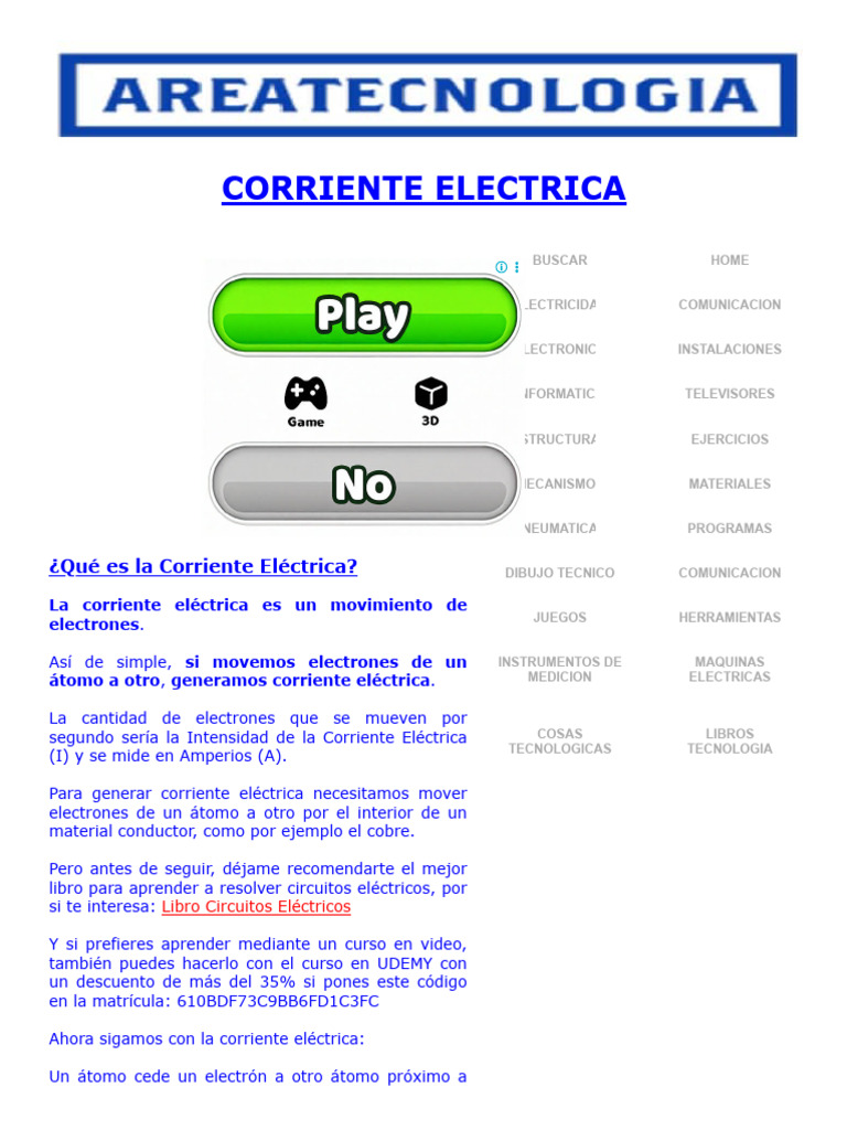 ¿Qué es la Corriente Eléctrica? | PDF | Corriente eléctrica | voltaje