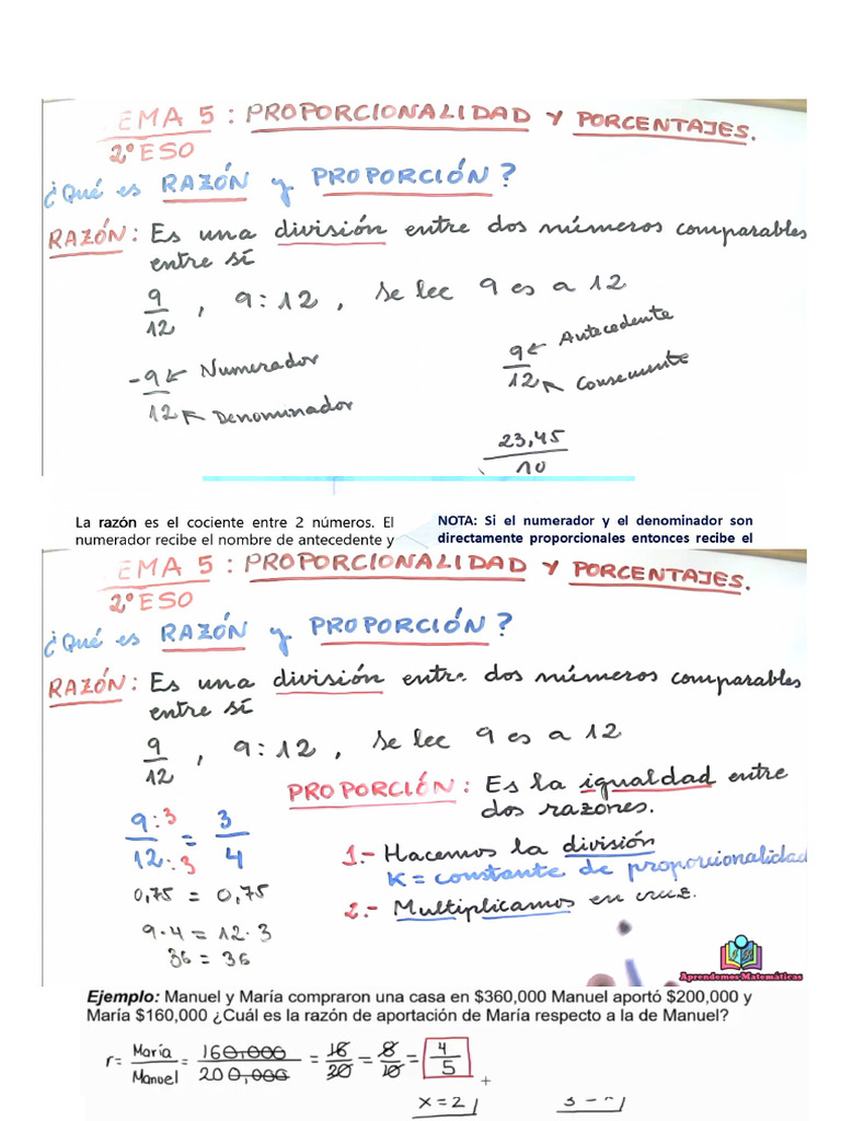 Razon y Proporcion - Matematica | PDF