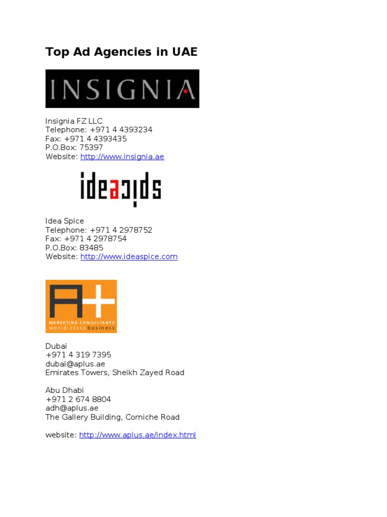 Top Advertising Agencies in UAE | PDF | United Arab Emirates | Saudi Arabia