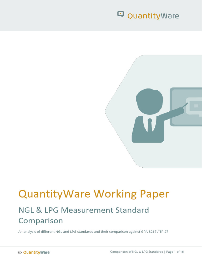 WP QuantityWare Comparison NGL LPG Standards | PDF | Density | Liquefied Petroleum Gas