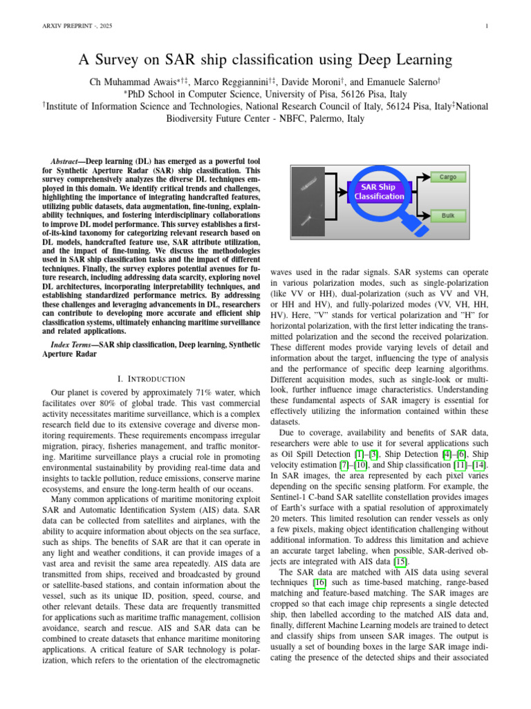 A Survey On SAR Ship Classification Using Deep Learning: Arxiv Preprint ...