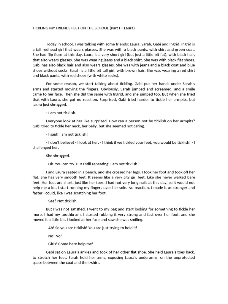 School Tickle Challenge: Laura's Feet | PDF | Tickling | Foot