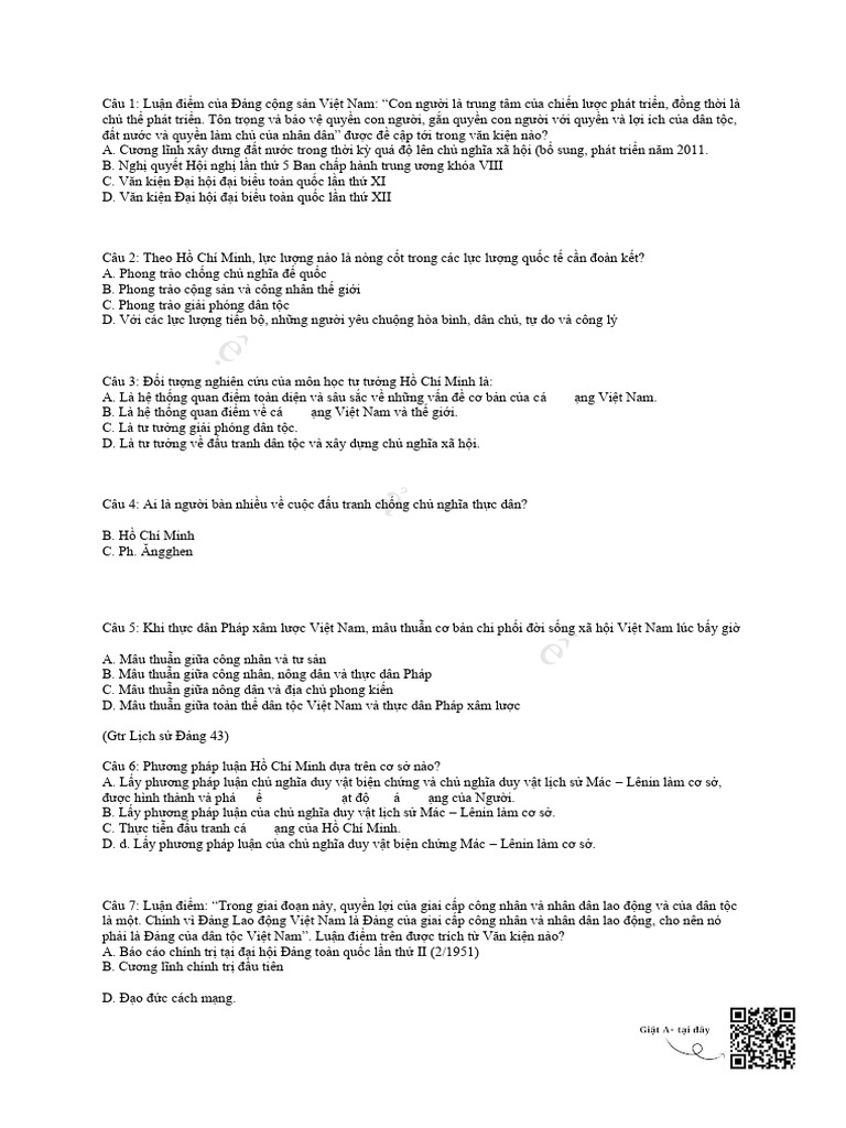 T NG Ôn 1 TT HCM Ptit | PDF