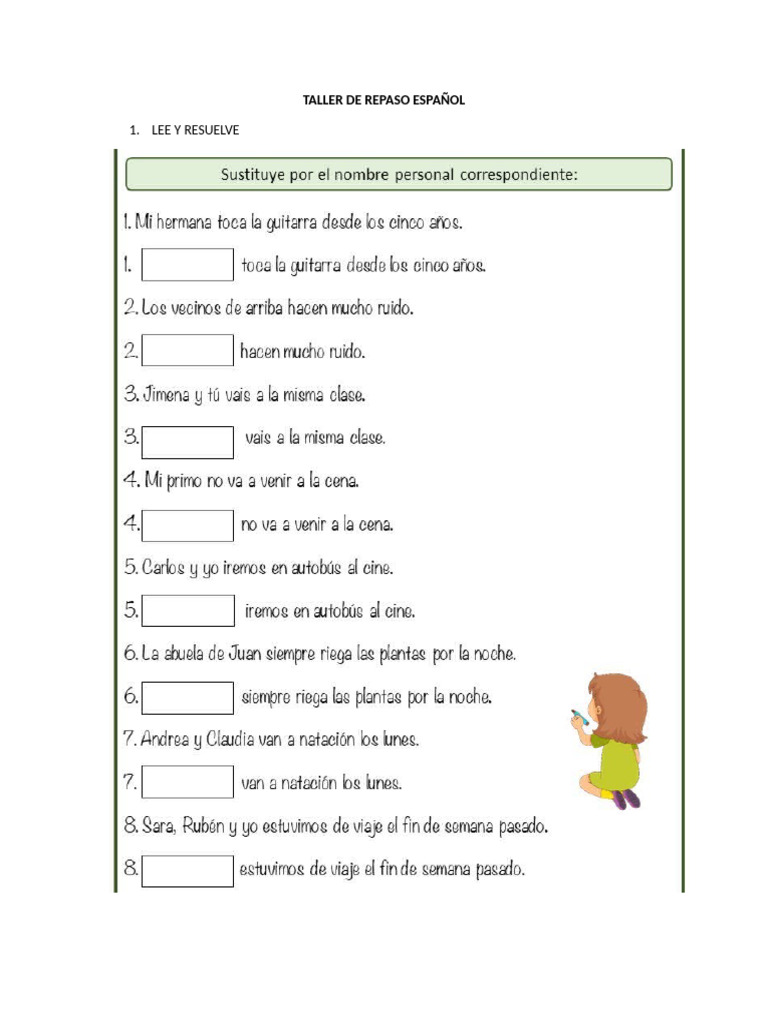 Taller de Repaso Español | PDF
