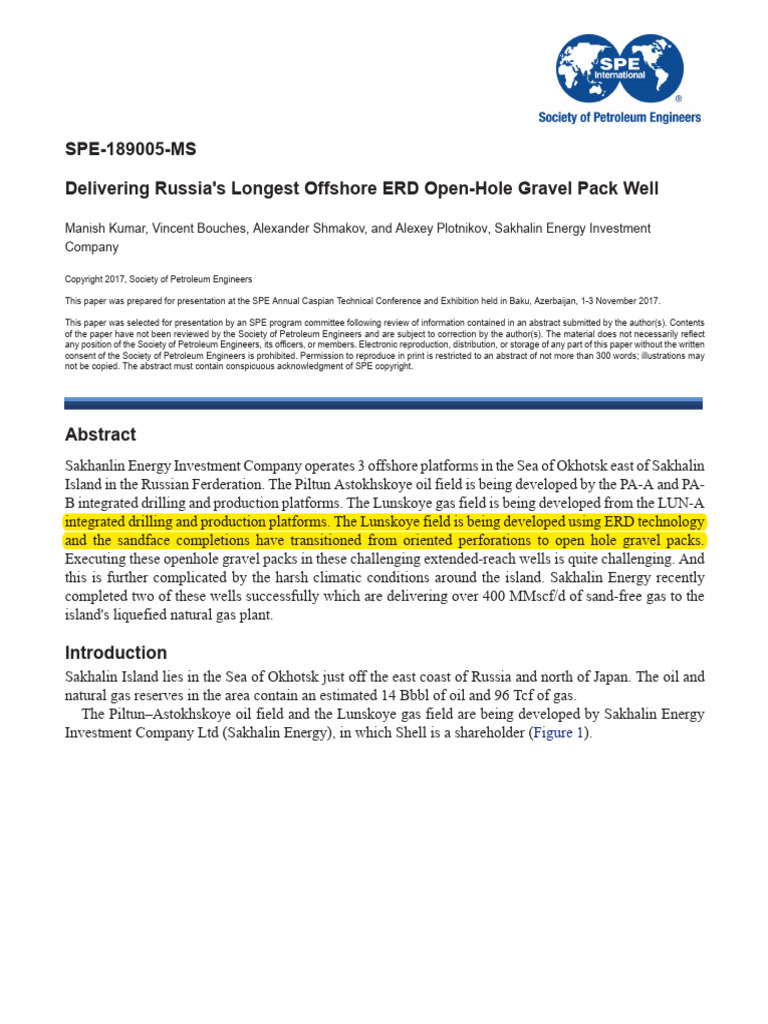2017 Delivering Russia's Longest Offshore ERD Open Hole Gravel Pack ...