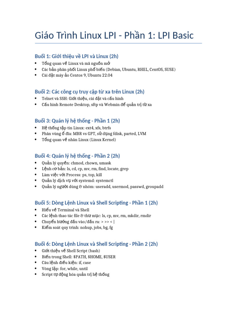GiaoTrinh Linux LPI | PDF