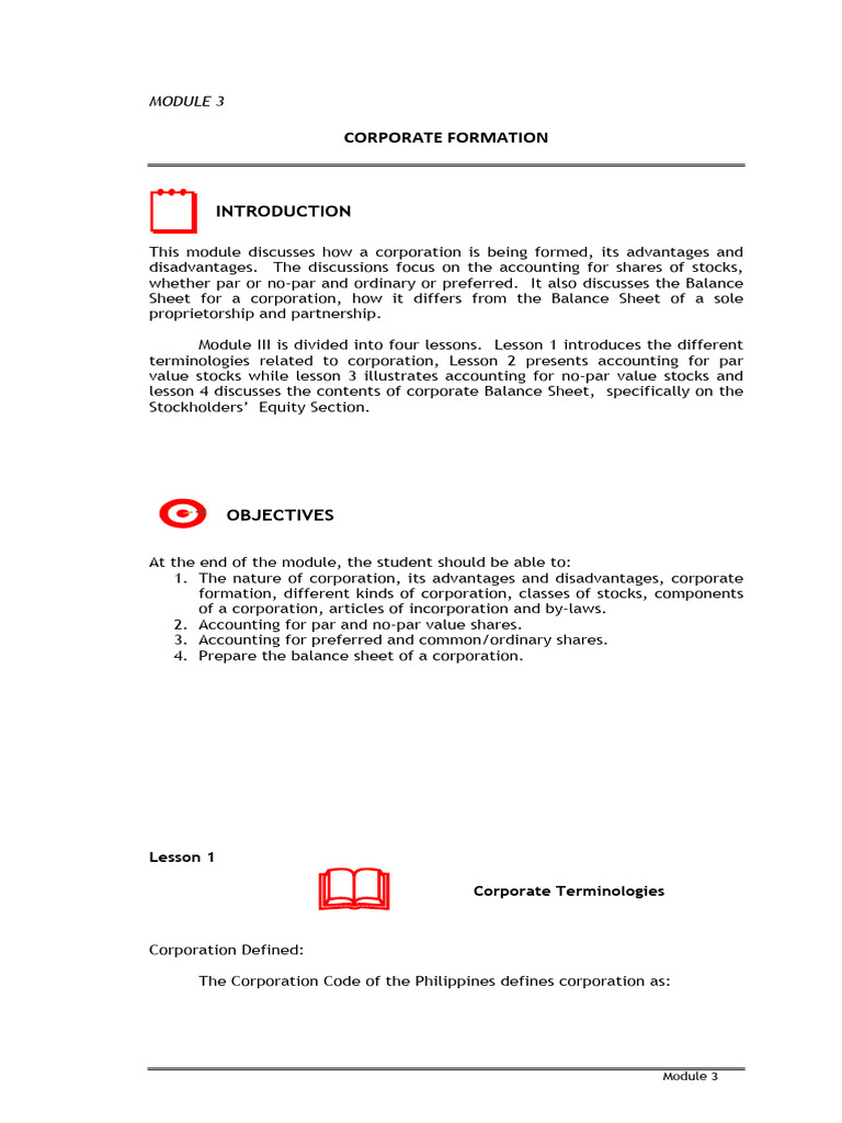 Lesson 1 Corporate Terminologies | PDF | Stocks | Dividend