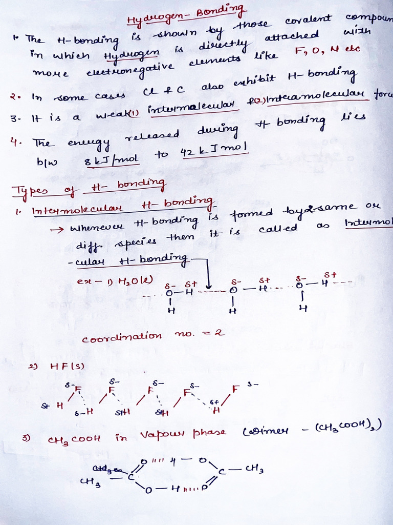 H Bonding Chemical Bonding | PDF