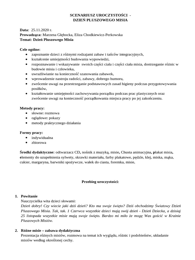 Dzien Pluszowego Misia | PDF