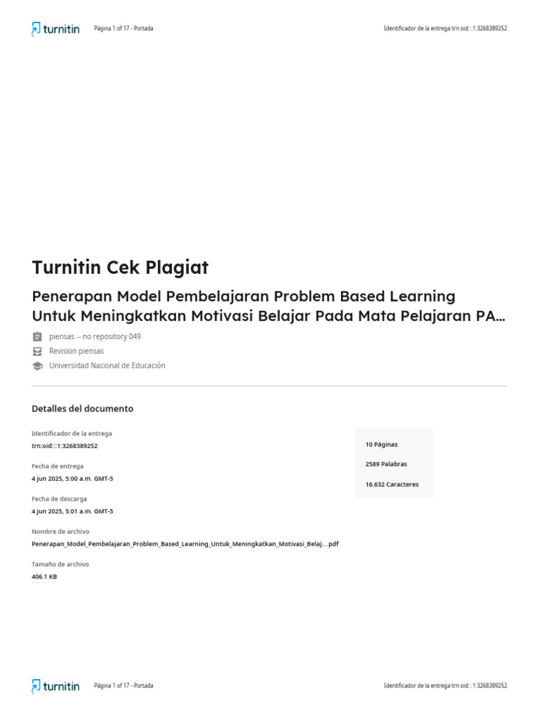 Penerapan Model Pembelajaran Problem Based Learning Untuk Meningkatkan Motivasi Belajar Pada ...