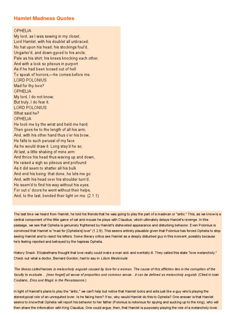 Hamlet Madness Quote1 | PDF | Hamlet | Deception