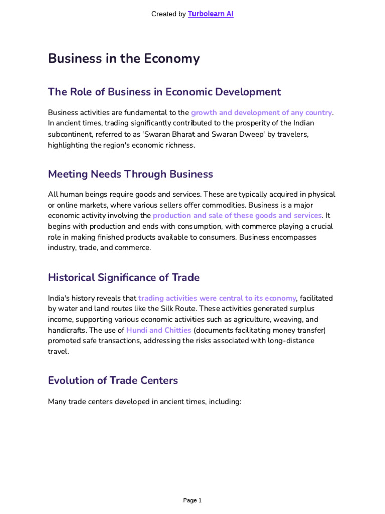 Business Trade and Commerce Notes | PDF | Commerce | Risk