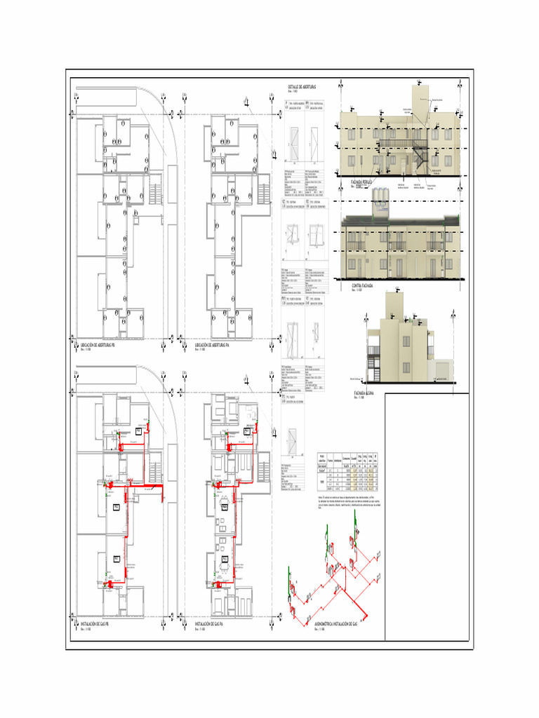 Proyecto Conjunto Viviendas - Plano - 02 - Aberturas-Fachadas-Gas | PDF ...