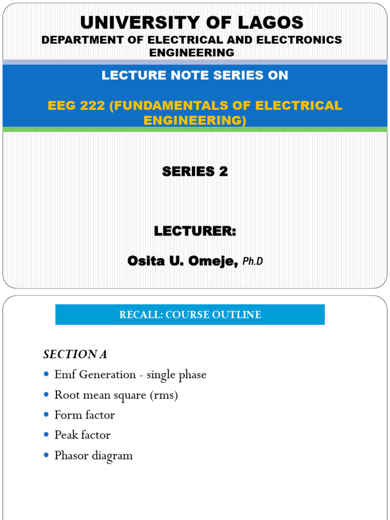 EEG 222 Lecture Series2 - Uploaded | PDF | Root Mean Square | Amplitude