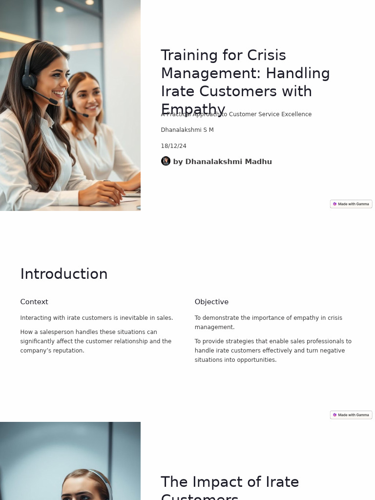 Training For Crisis Management Handling Irate Customers With Empathy ...