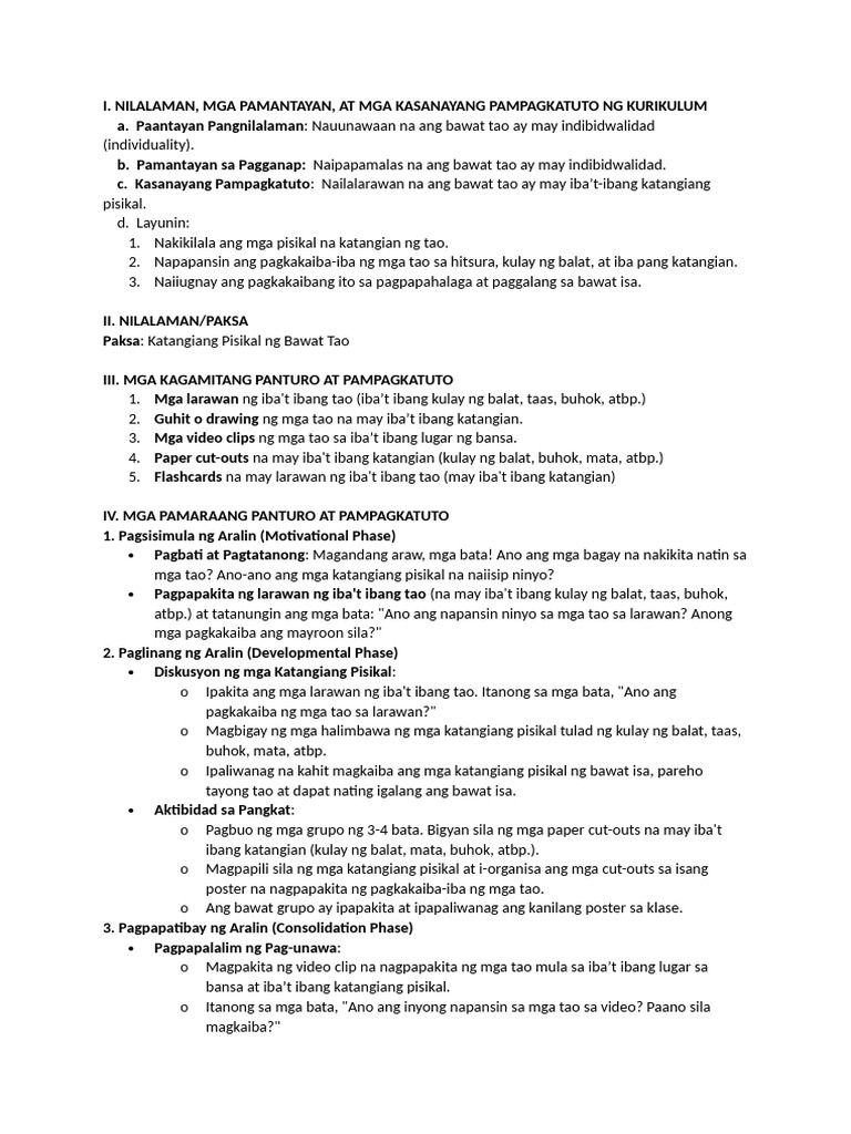 Contextualized Lesson Plan Makabansa 1 Q1 | PDF