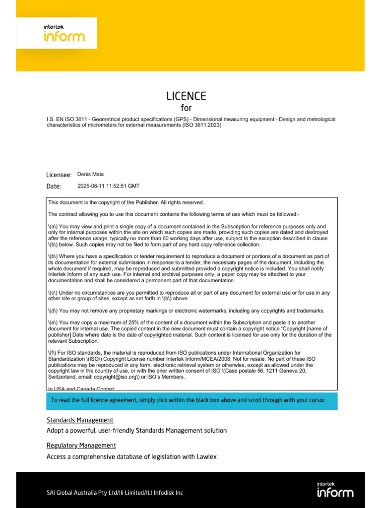 EN ISO 3611:2023 Standard Overview | PDF