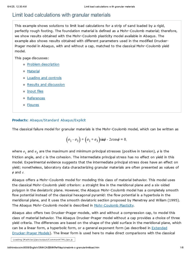 Limit Load Analysis for Granular Materials | PDF | Elasticity (Physics ...