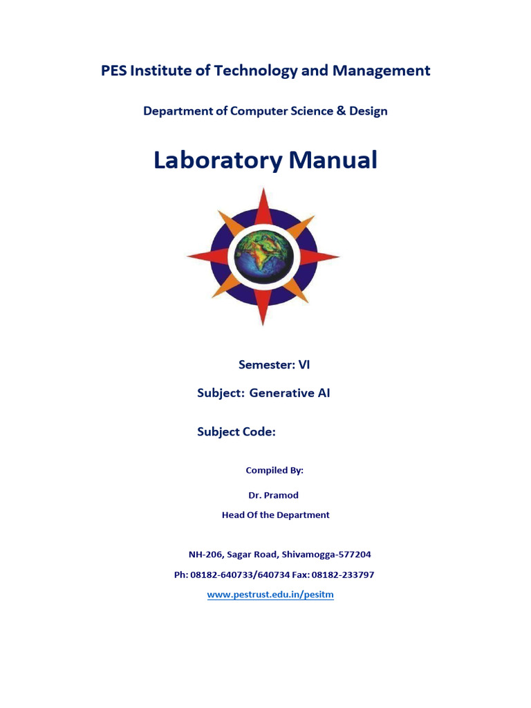 Generative AI Lab Manual for Semester VI | PDF | Artificial ...