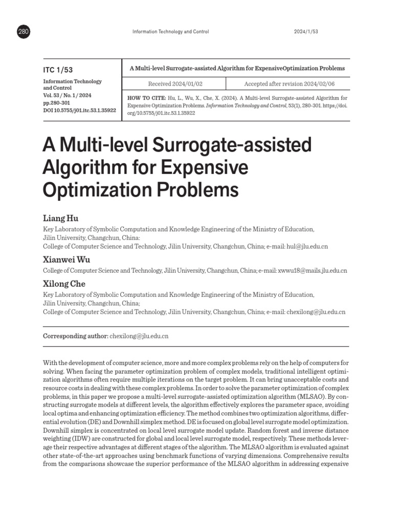 A Multi-Level Surrogate-Assisted Algorithm For Exp | PDF | Mathematical Optimization | Function ...