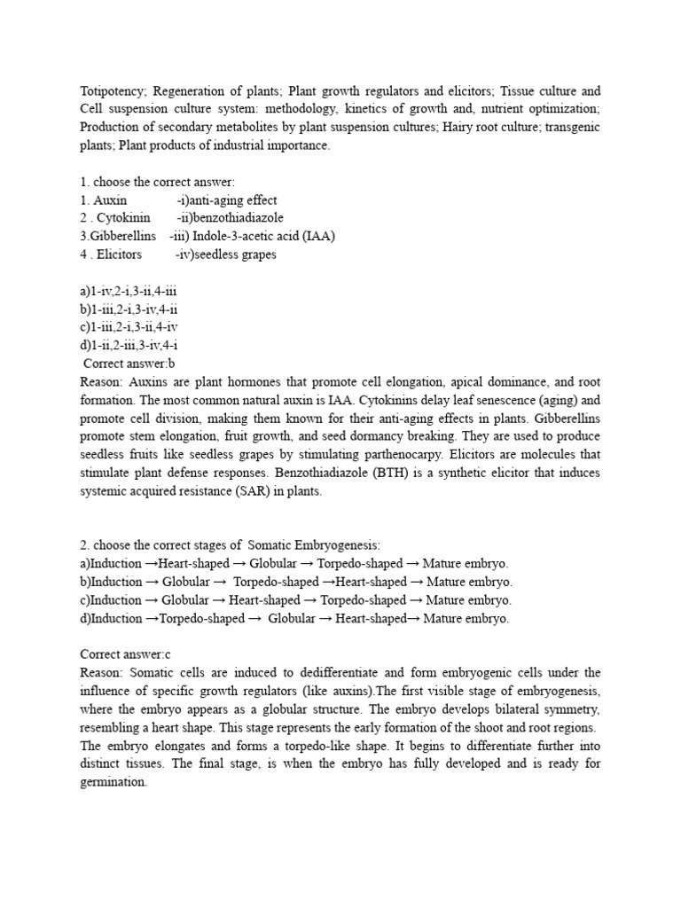 Plant Biotechnology | PDF | Plant Hormone | Auxin