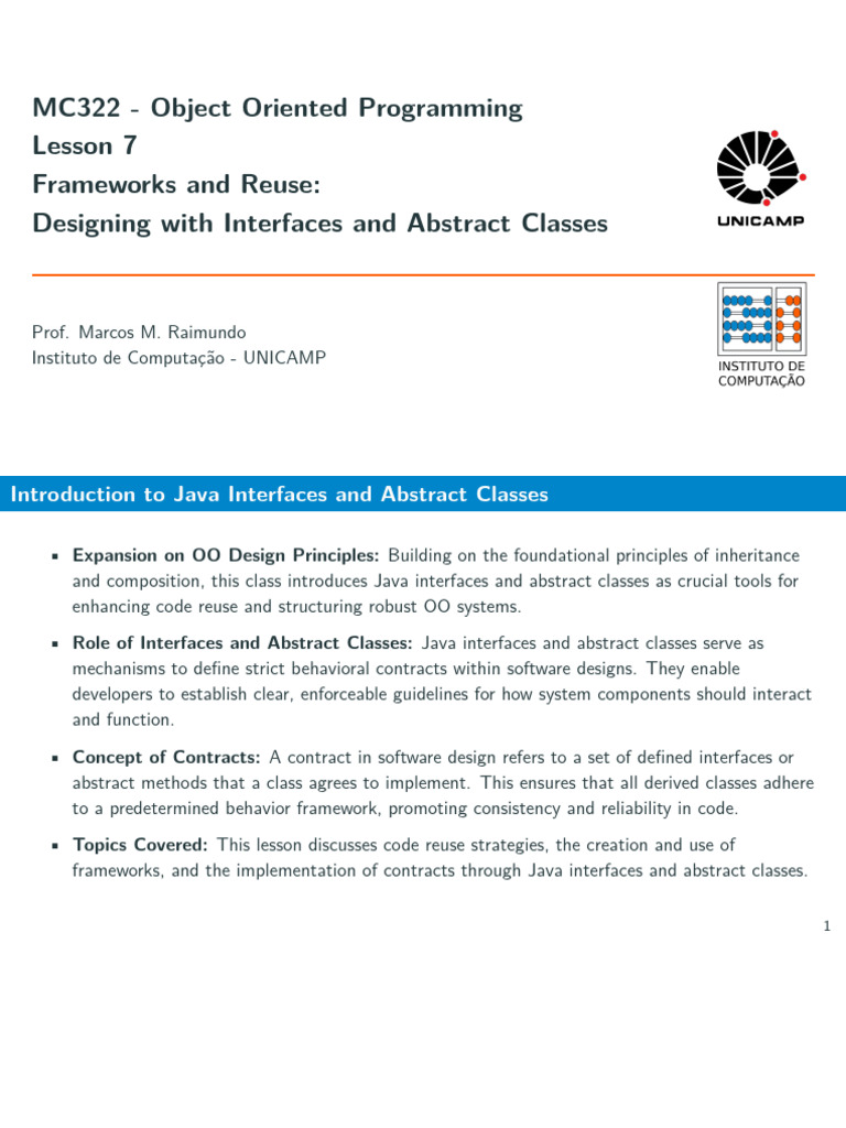 Behavioral Standards in Java Interfaces | PDF | Class (Computer ...