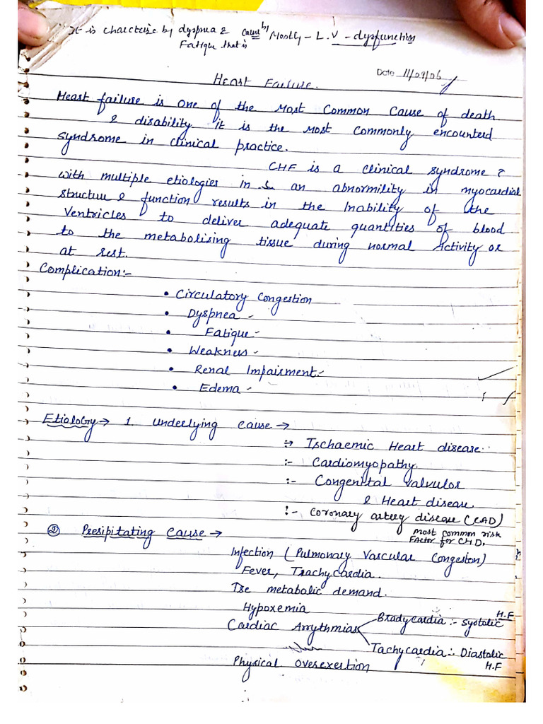 CHF Handwritten Notes Therapeutics - 1 | PDF