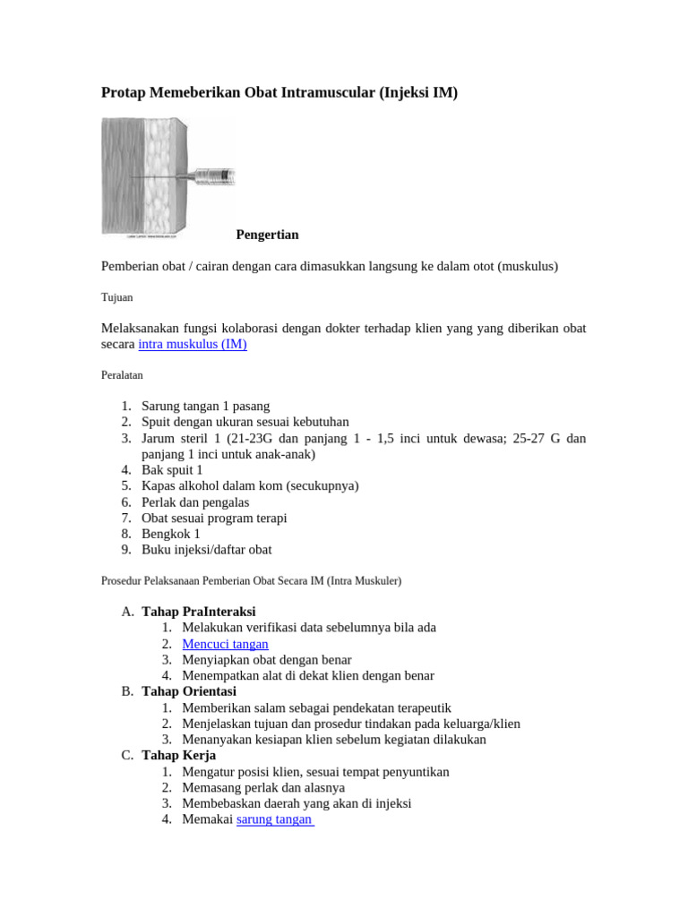 Protap Memeberikan Obat Intramuscular | PDF