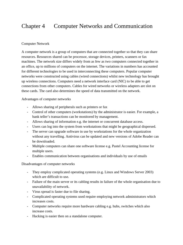 Chapter 4 Computer Networks and Communication | PDF | Computer Network | Osi Model