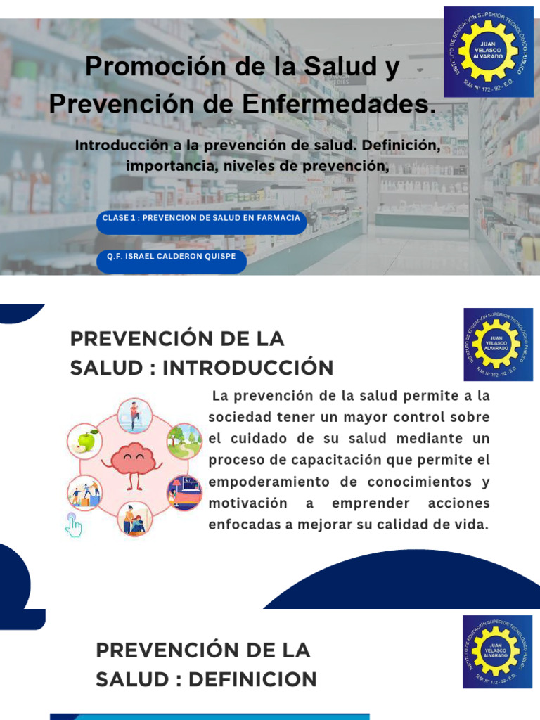 Prevencion y Promocion de La Salud Clase 1 I Ciclo | PDF