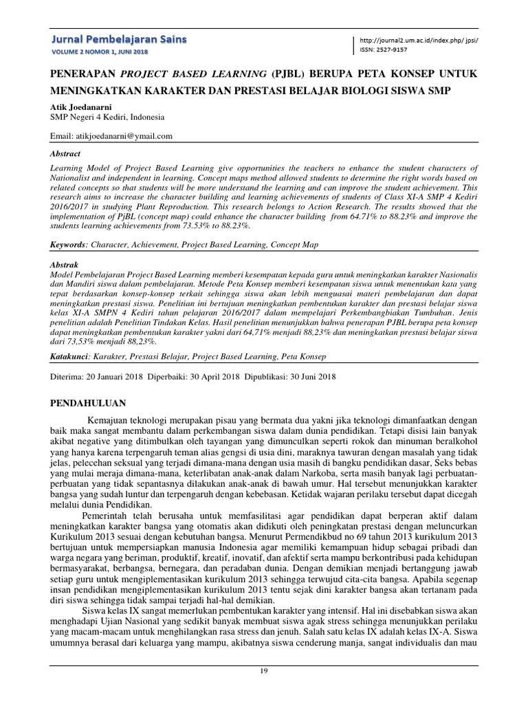 299895 Penerapan Project Based Learning Pjbl Be 288cbeb3 | PDF