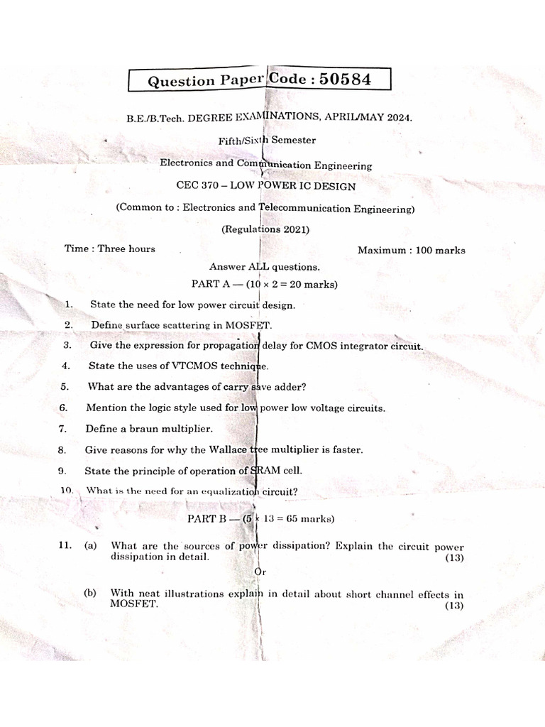 Low Power IC Design University QN | PDF