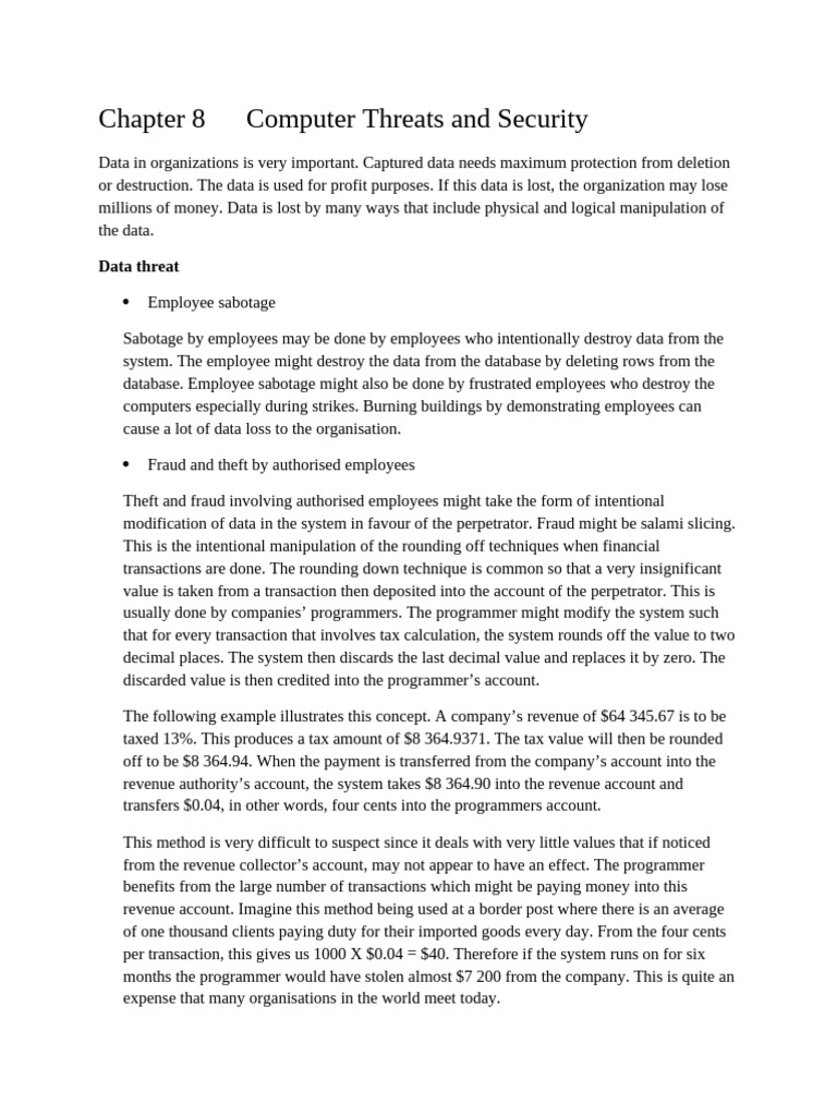 Computer Security Threats Explained | PDF | Encryption | Key (Cryptography)