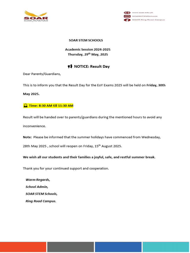 Result Day Notice | PDF
