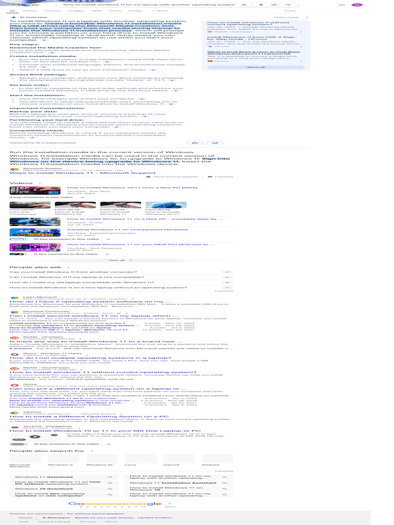 How To Install Windows 11 On My Laptop With Another Operating System - Google Search | PDF ...