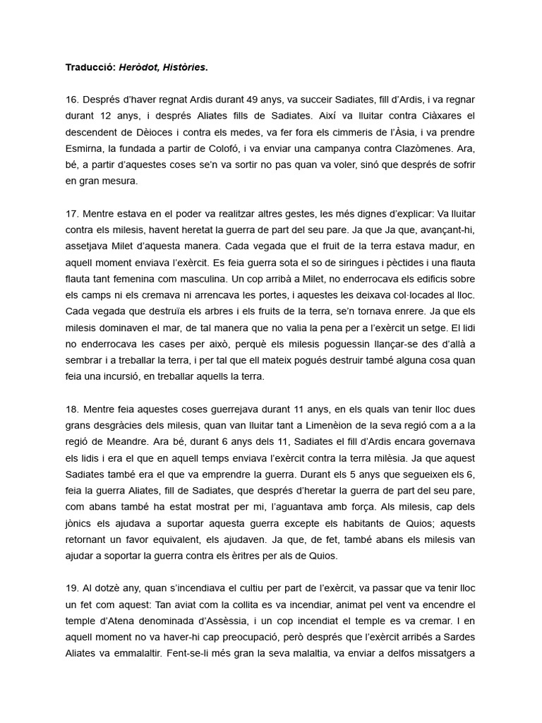Full 2 - Pràctica Traducció Heròdot. | PDF