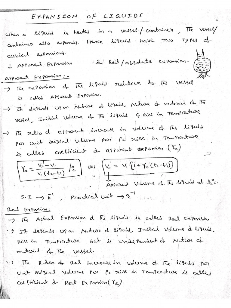 Expansion of Liquids | PDF